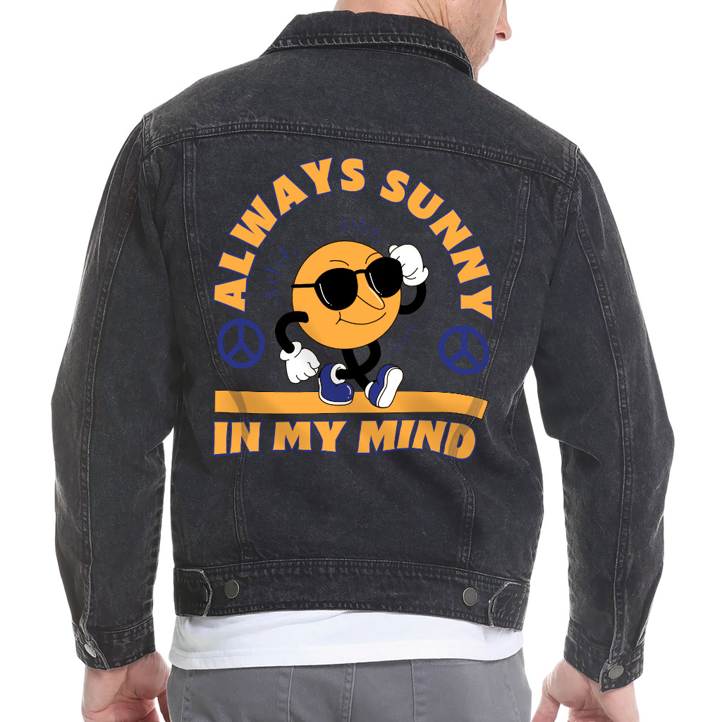 Always Sunny Men's Vintage Denim Jacket - Positive Black Denim Jacket ...